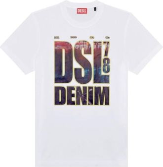 Diesel Herren T-Diegor-L7 Baumwoll T-Shirt - - Tops - Herren - Wei&szlig; - M