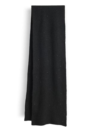 OPUS Damen Schal | ASHINY Rippstrickschal mit Glanzeffekt black, 0