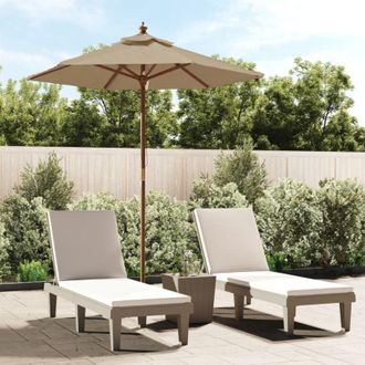 vidaXL vidaXL Parasol de jardin avec m&acirc;t en bois taupe 196x231 cm