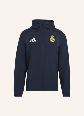 adidas Real Madrid Tiro Travel Windbreaker, Durchgehender Reissverschluss blau