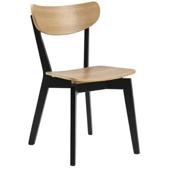 AC Design Furniture Chaise en bois Roxby, naturel, base noire