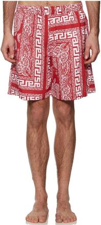 Aries Homme, Maillots de bain, Rouge, Taille: S Bandana Print Swim Trunks