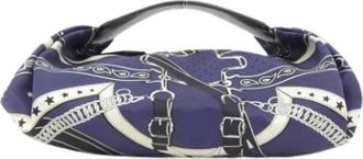 Herm&egrave;s Sac &agrave; main vintage en soie doccasion - Femme - Pre-owned - Bleu - Taille: ONE Size