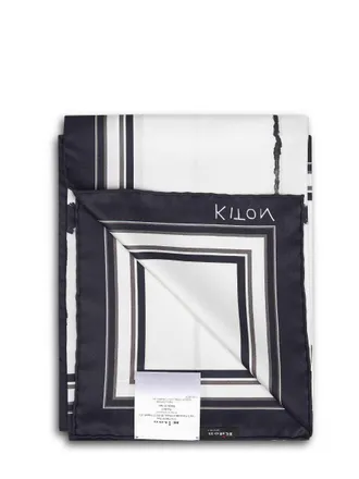 Kiton Womens Silk Twill Scarf Black Scarfs