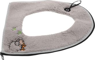 Garneck Weicher Dicker Plüsch-toilettensitzbezug mit Griff und Reißverschluss Waschbares Wärmendes Badezimmerkissen für Senioren und Passende Indoor-toiletten