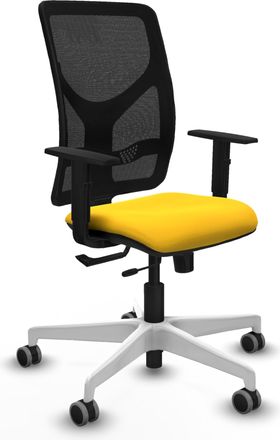 Piqueras y Crespo Atmungsaktiver Schreibtischstuhl mit 1D-Armlehnen, h&ouml;henverstellbare Lendenwirbelst&uuml;tze, ausgestattet mit Syncro/Translack und Schneideschaum, Schwarz