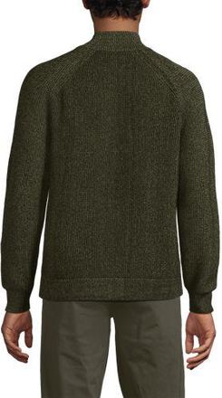 Lands End Rippstrick DRIFTER Cardigan, Herren, Größe:44-46 regular, Grün, Baumwolle/Nylon, by Lands End