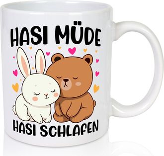 Generic Hasi Müde | Hasi schlafen | Kaninchen | Häschen - Tasse Weiss - Kaffeetasse/Geschenk/Familie