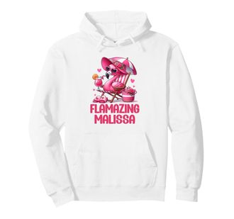 BDAZ Flamazing Malissa Pink Flamingo Tropical Beach Trip Damen Pullover Hoodie