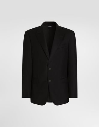 Dolce & Gabbana Jacke Martini Light Aus Flanell, Einreihig - Mann Anz&uuml;ge Und Blazer Schwarz 48