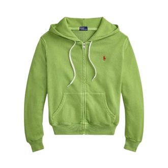 Polo Ralph Lauren Femme, Sweatshirts et sweats &agrave; capuche, Vert, Taille: 40 FR Zip-through SweaT-shirt