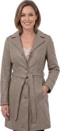 Jilani Lederjacke Azra Jilani - Damen Ledermantel Lammnappa dark sand