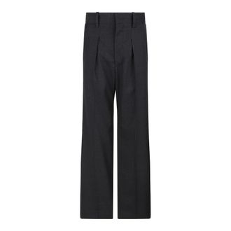 Isabel Marant Straight Leg Pleated Hosen - - Trousers - Damen - Grau - 2XS