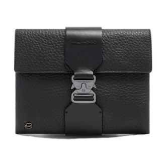 Piquadro Leder-Clutch mit Rohschnittkanten - - Bags - Herren - Schwarzk - ONE SIZE