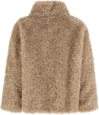 Herno Curled Shearling Effect Coat - Beige