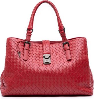 Bottega Veneta Shopper - Medium Nappa Intrecciato Roma Tote - Gr. unisize - in Rot - f&uuml;r Damen