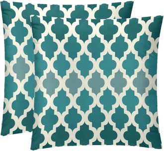 Generic Kissenbez&uuml;ge, marokkanisches Muster, Smaragdgr&uuml;n, 2 St&uuml;ck, personalisierbar