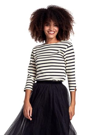 Armor Lux Damen Passerelle Pullover, Nature/Rich Navy, M