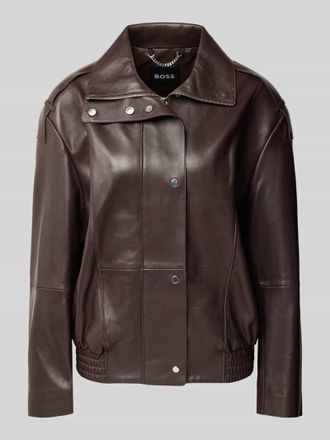 HUGO BOSS Lederjacke mit Schulterklappen Modell Savani