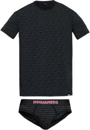 Dsquared2 Homme, V&ecirc;tements de nuit et de d&eacute;tente, Noir, Taille: XS Ensemble de sous-v&ecirc;tements : T-shirt et slip