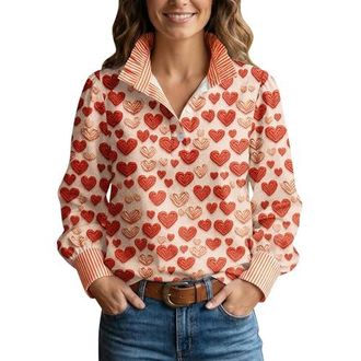 Generic 2026 Chemise Femme Saint-Valentin Manches Longues Sweat Pull Col Rond Couleur Unie Top Sweater Outdoor Oversize Vetement pour Printemps Automne Hiver 