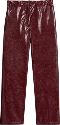 A Paper Kid Femme, Pantalons, Rouge, Taille: 44 FR Pantalon Vernis Coupe Droite