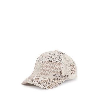 Les Deux Casquette patchwork jacquard en coton m&eacute;lang&eacute;