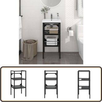 vidaXL Vidaxl - Badezimmer Waschtischgestell Schwarz 40x38x83 cm Eisen - Badezimmermöbel - Waschtischgestell - Schwarzes Waschtischgestell