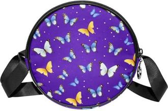 Generic Petit sac &agrave; bandouli&egrave;re circulaire pour femme, petit sac &agrave; bandouli&egrave;re avec fermeture &eacute;clair, bretelles r&eacute;glables, sac &agrave; main rond d&eacute;contract&eacute; pour fe
