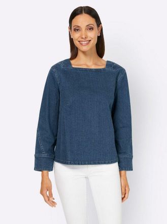 Heine Klassische Bluse Jeansbluse Langarm
