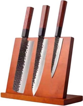 Generic Bloc &Agrave; Couteaux Magn&eacute;tique, Aimant&eacute; Double Face Cuisine Vide, Porte En Bois DAcacia Range Couteau De Avec Aimant Puissant