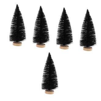 Cabilock 5St Kleiner schwarzer Weihnachtsbaum goldene Verzierungen Bausatz mini Tannenbaum k&uuml;nstlich k&uuml;nstlicher mini Christbaum k&uuml;nstlicher Weihnachtsbaum k&uuml;n