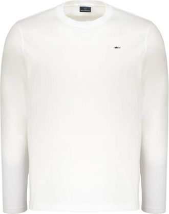 Paul & Shark Homme, Tops, Blanc, Taille: 2XL T-shirt en Coton avec Détail Logo
