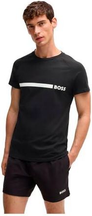 BOSS T- Shirt RN Slim Fit Beach, Black1, XS Men