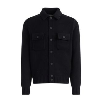 Gran Sasso Homme, Pulls, Noir, Taille: XL Giubbotto in lana Super Geelong
