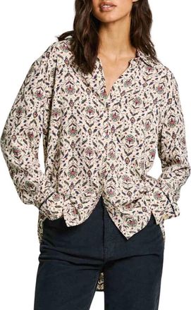 Pepe Jeans London Damen Passion Hemd, Beige (Ecru White), X-Large