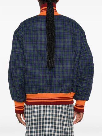 Dries Van Noten Checked Wool Blend Jacket - Blue