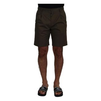 Dolce & Gabbana Homme, Shorts, Vert, Taille: XS Shorts Chino Casual en Coton Vert