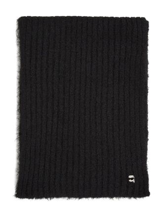 Karl Lagerfeld écharpe côtelée à détail Ikon - Noir