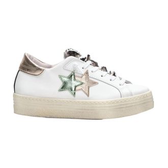 2Star Wei&szlig;e Ledersneaker mit Plateausohle f&uuml;r Damen - - Shoes - Damen - Wei&szlig; - 38 EU