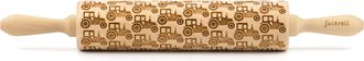 Folkroll Teigrolle Traktor, groß, 43 cm, Nudelholz, Prägerolle, Muster, Motiv, Rolle, Buchenholz, 332764