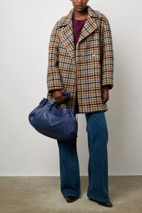 Gerard Darel Manteau court Prince-de-galles - SALEHA - Caramel