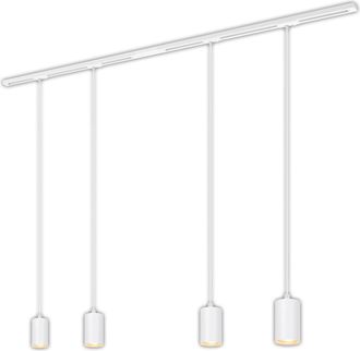 Briloner Schienensystem Rail Komplettset, 4x GU10 Pendel, Einspeisung, Lichtschienensystem Decke, Strahler Schiene, Deckenlampe, Deckenleuchte, Pendellampe, Pe