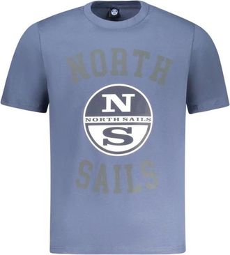 North Sails Homme, Tops, Bleu, Taille: XL T-shirt col rond en coton bleu