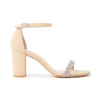 Stuart Weitzman Kristallverzierte Highshine Sandale - - Shoes - Damen - Beige - 38 EU