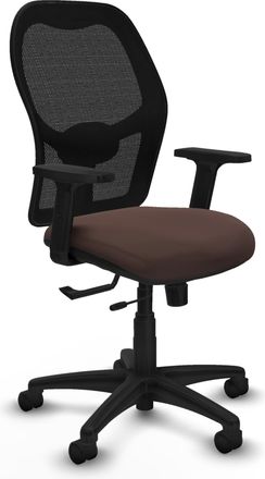 Piqueras y Crespo 8H B&uuml;rostuhl mit 2D-Armen, h&ouml;henverstellbare Lendenwirbelst&uuml;tze, ausgestattet mit Synchron/Translack und Schneideschaum, mit Nylonrollen 50 mm, Schwar