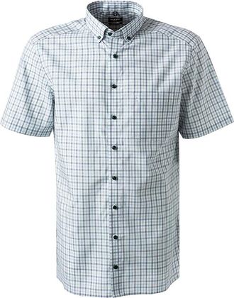 Olymp Herren Kurzarmhemd blau Baumwolle