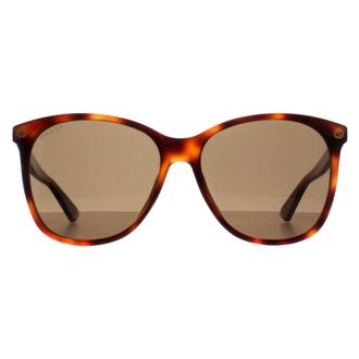 Gucci Runde Damen Sonnenbrille Havanna Braun