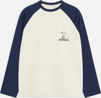 Arket Baseballshirt Mit Peanuts-Motiv -Wei&szlig;