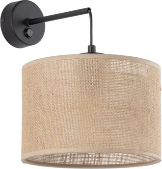 Licht-Erlebnisse Licht-erlebnisse - Wandleuchte Metall Stoff E27 30 cm hoch mit Schalter Schwarz Braun Modern Wandlampe